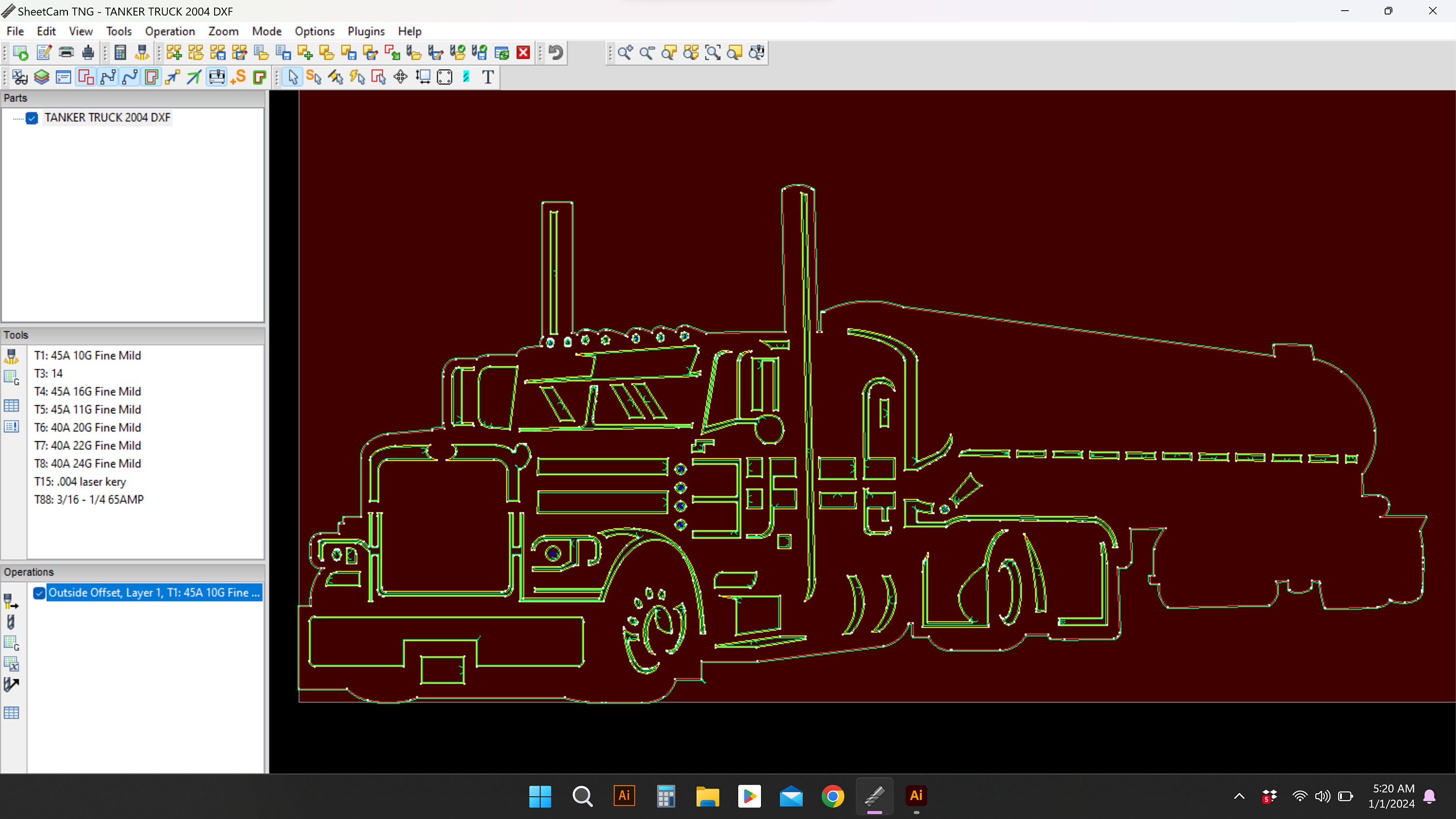 Tanker Truck Dxf File for Cnc Plasma, Semi Tractor Svg Files for Laser ...