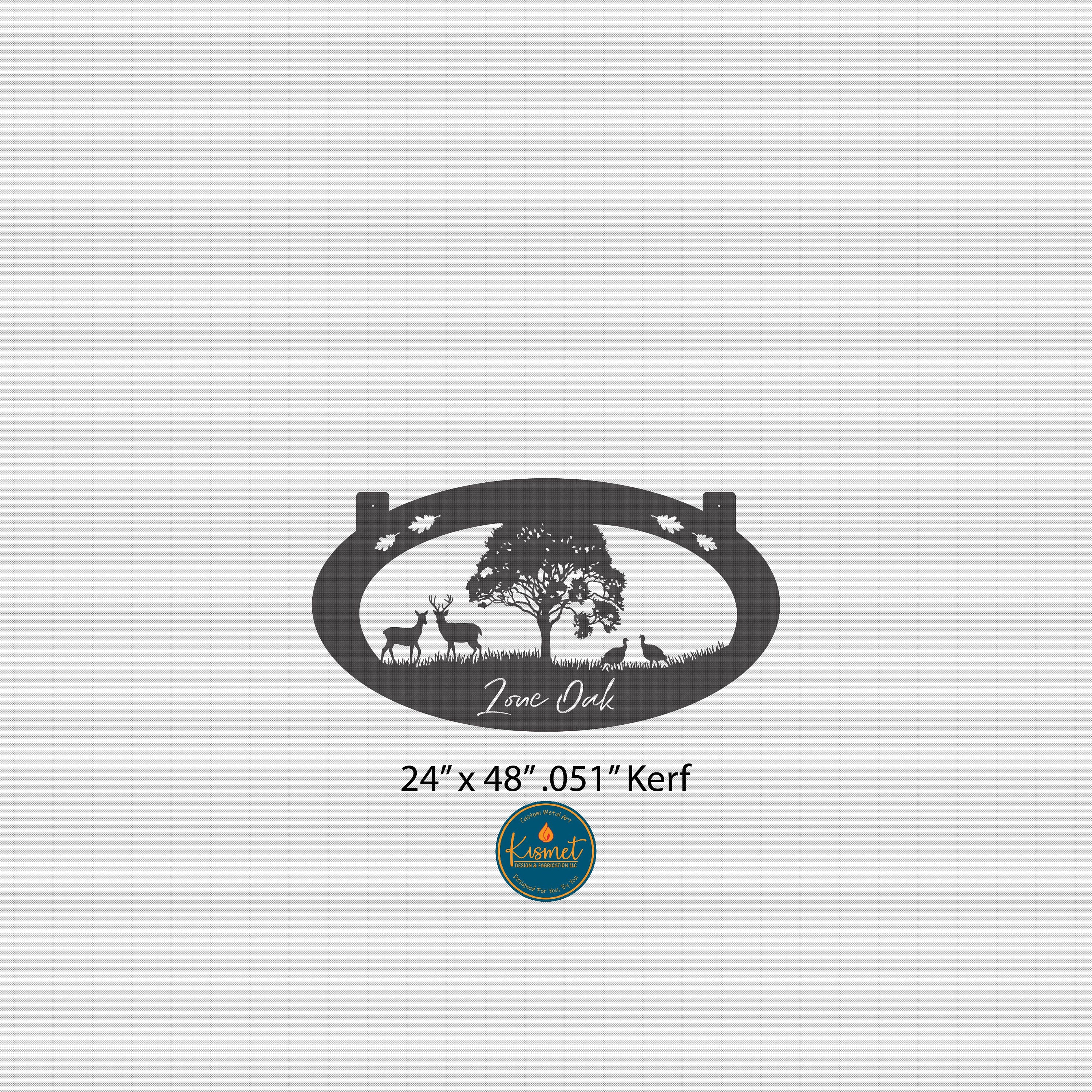 Oak Tree Deer Turkey Sign, DXF SVG PNG, Plasma Laser Xtool Cut Files ...