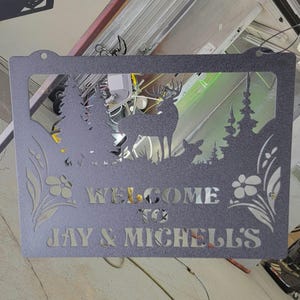 Custom Deer Sign Dxf File for Plasma Cutter, Whitetail Deer Cnc Plasma ...