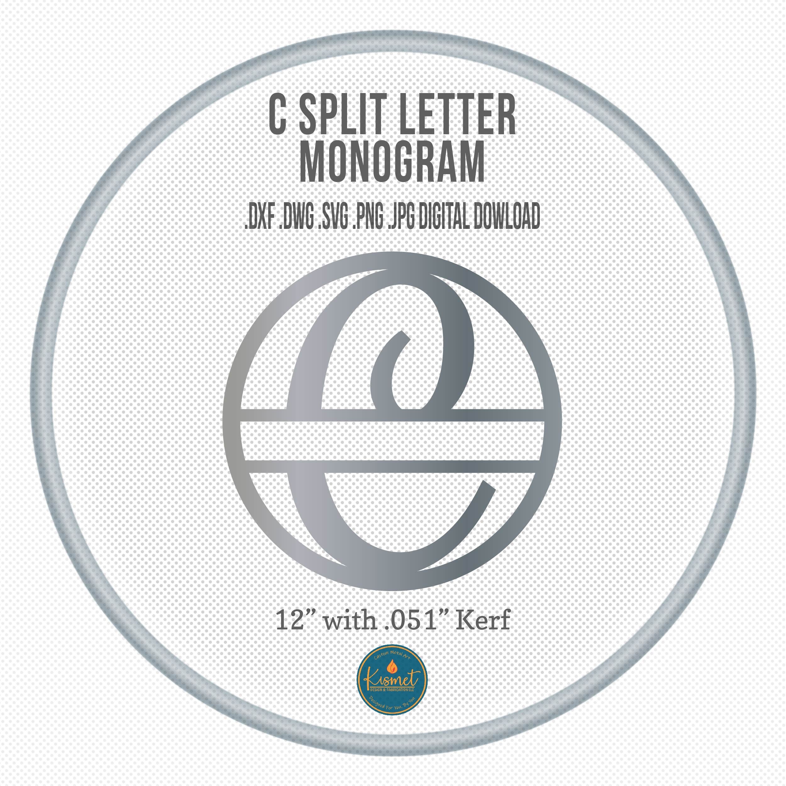 Split Letter Monogram Svg Files for Laser Cut Signs, Letter C Monogram ...