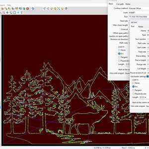 Elk Mountain Nature Scene: Plasma Laser Cutting Files (SVG, DXF, PNG ...