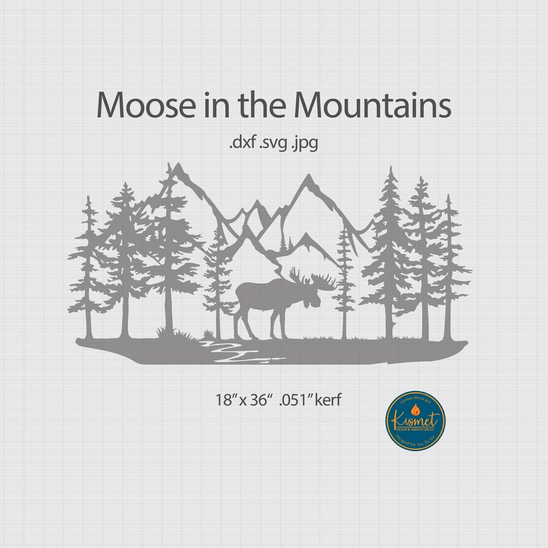 Nature Scene Dxf Files for Plasma, Moose Png Design Svg Files for Laser ...