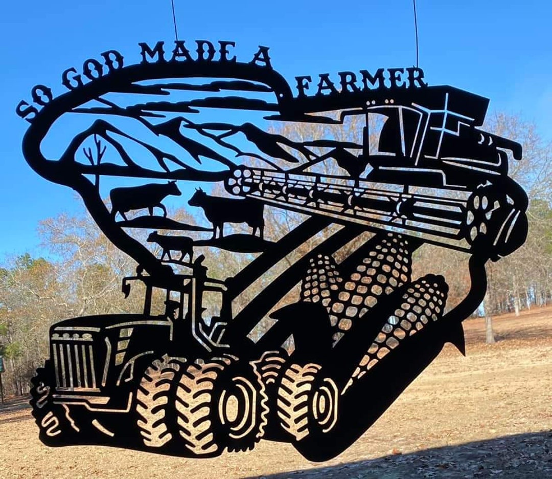 So God Made a Farmer Sign Dxf Files for Cnc Plasma, Farm Scene Plasma ...