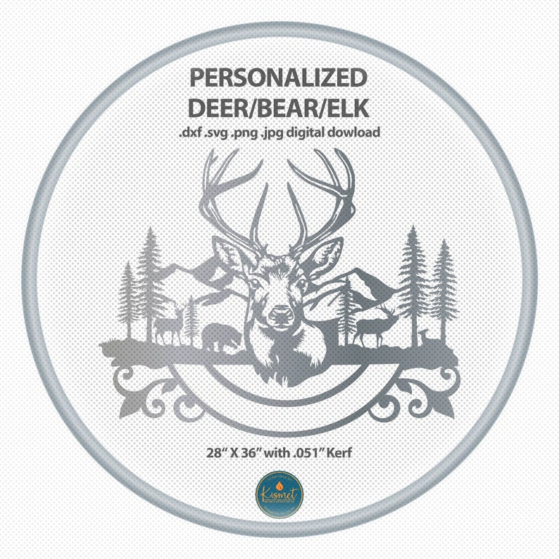 Personalized Whitetail Deer Dxf File for Cnc Plasma, Bear Dxf Cut Files ...