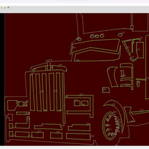 Semi Truck Dxf File for Cnc Plasma, Semi Tractor Svg Files for Laser ...