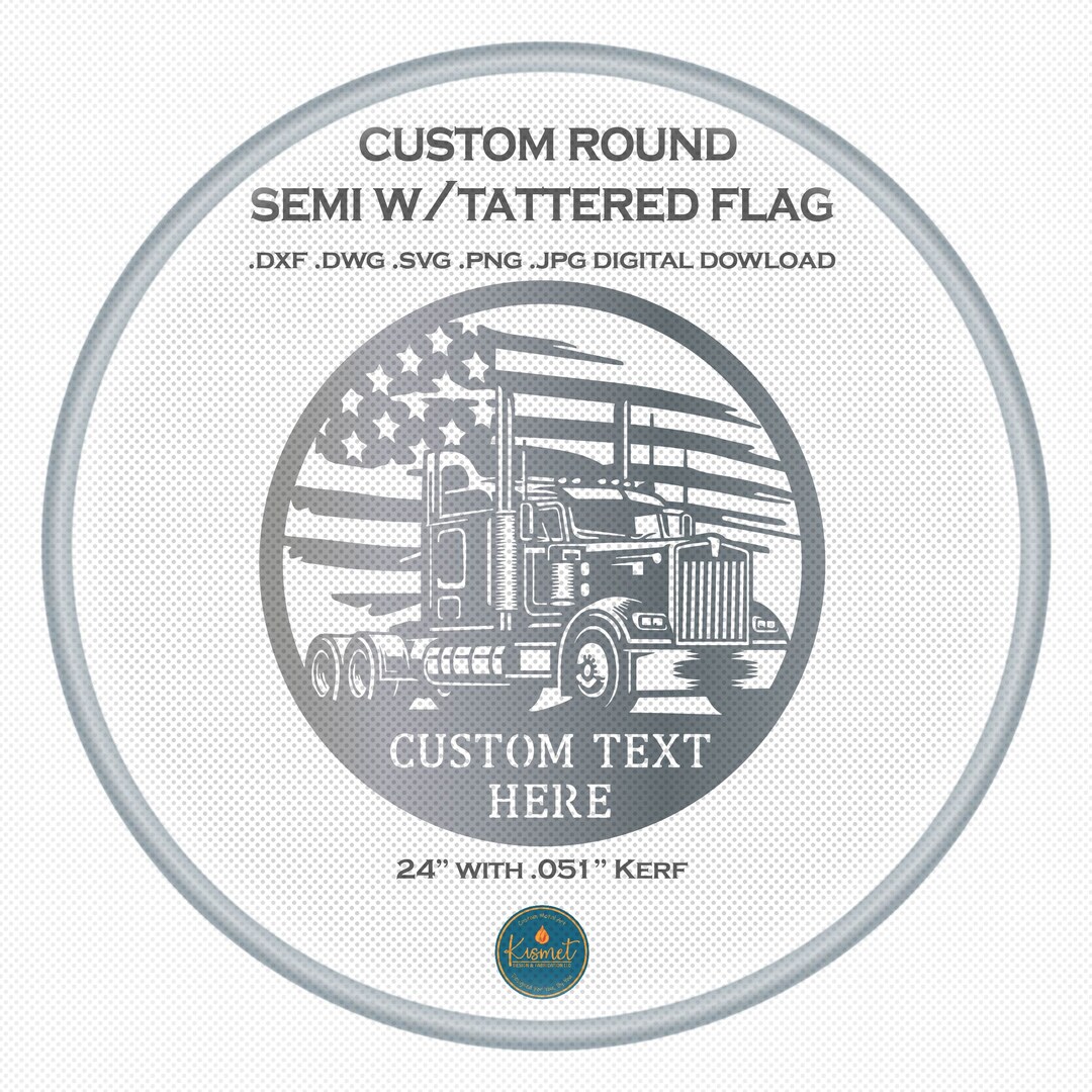 Semi Truck Dxf File for Cnc Plasma Cutting, American Truck Svg File for ...