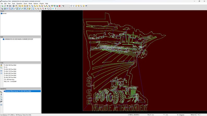 Minnesota Farm Sign, DXF SVG PNG, Cnc Plasma Laser Cut File Xtool ...