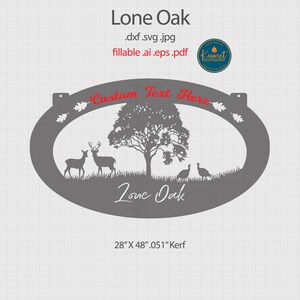 Oak Tree Dxf File for Cnc Plasma, Deer Turkey Dxf Cut File for Cnc ...