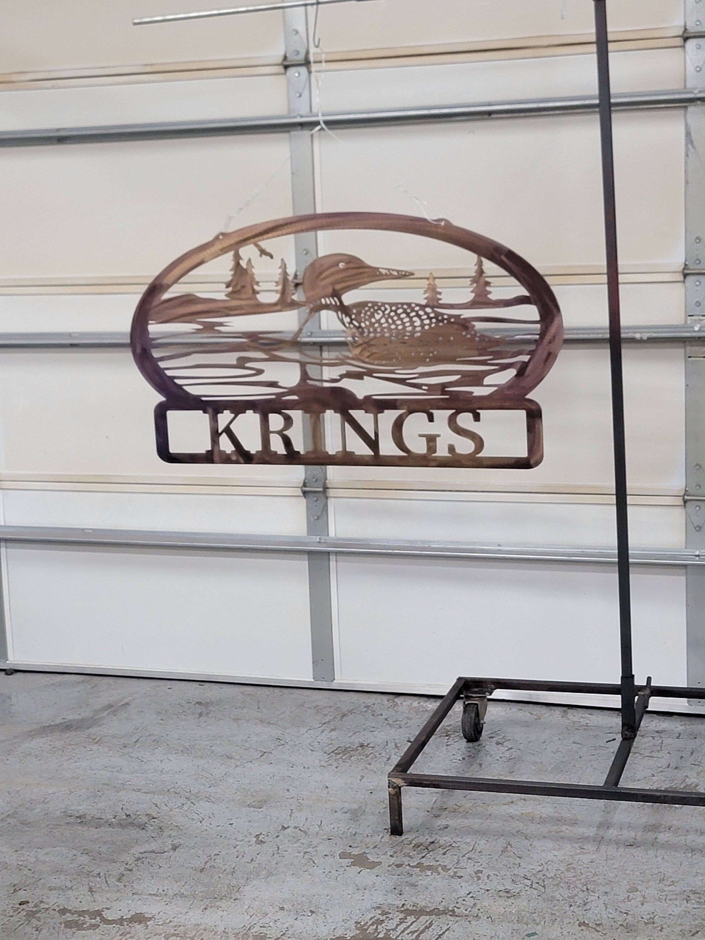 Common Loon Sign Cut File for Plasma Cutter, Personalized Dxf File for ...