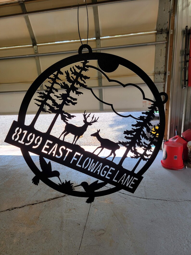 Deer Sign Dxf File for Cnc Plasma Cutting, Nature Scene Svg File for ...