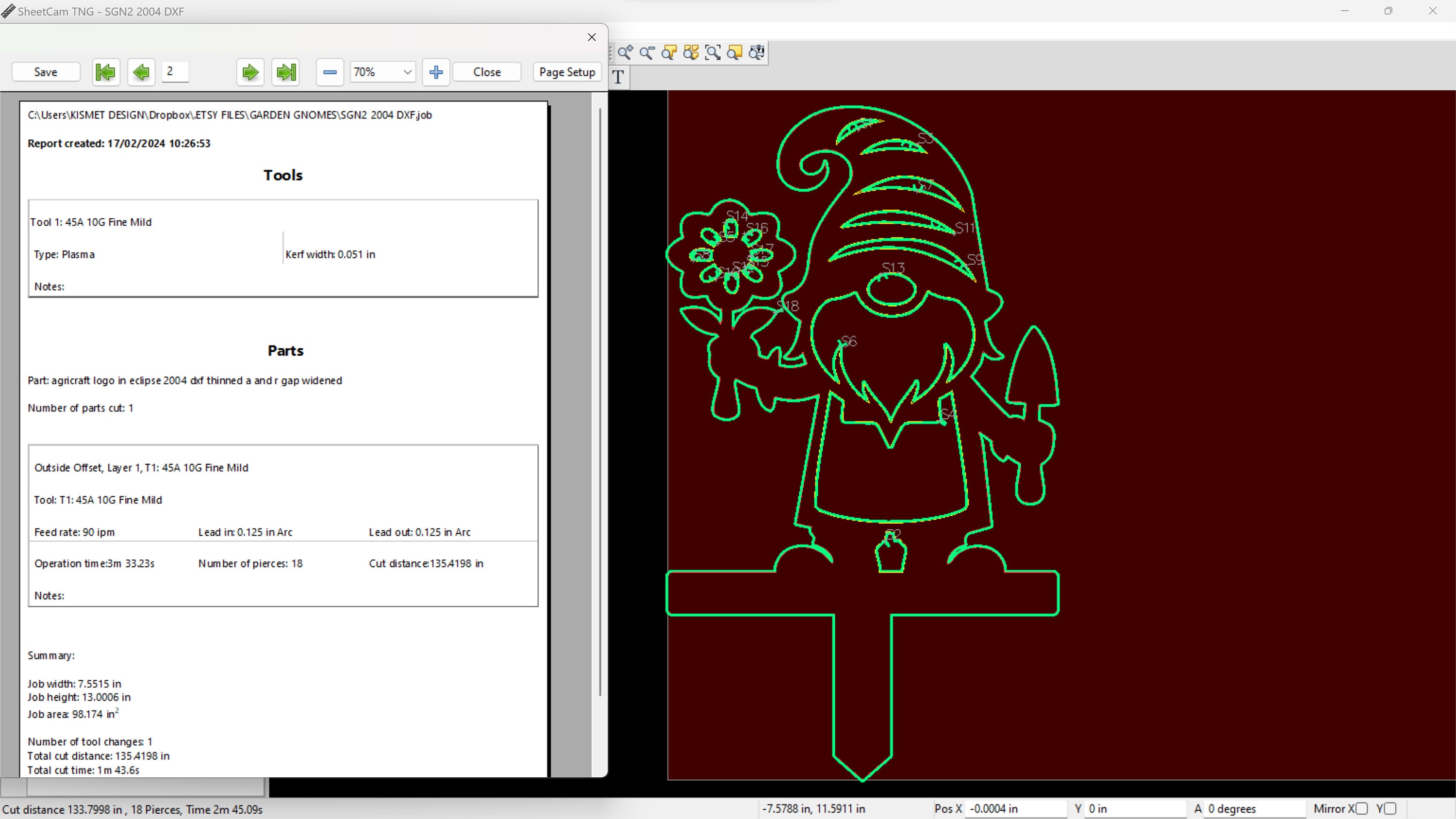 Gnome Cut File for Cnc Plasma Cutter, Garden Gnome Dxf File for Plasma ...