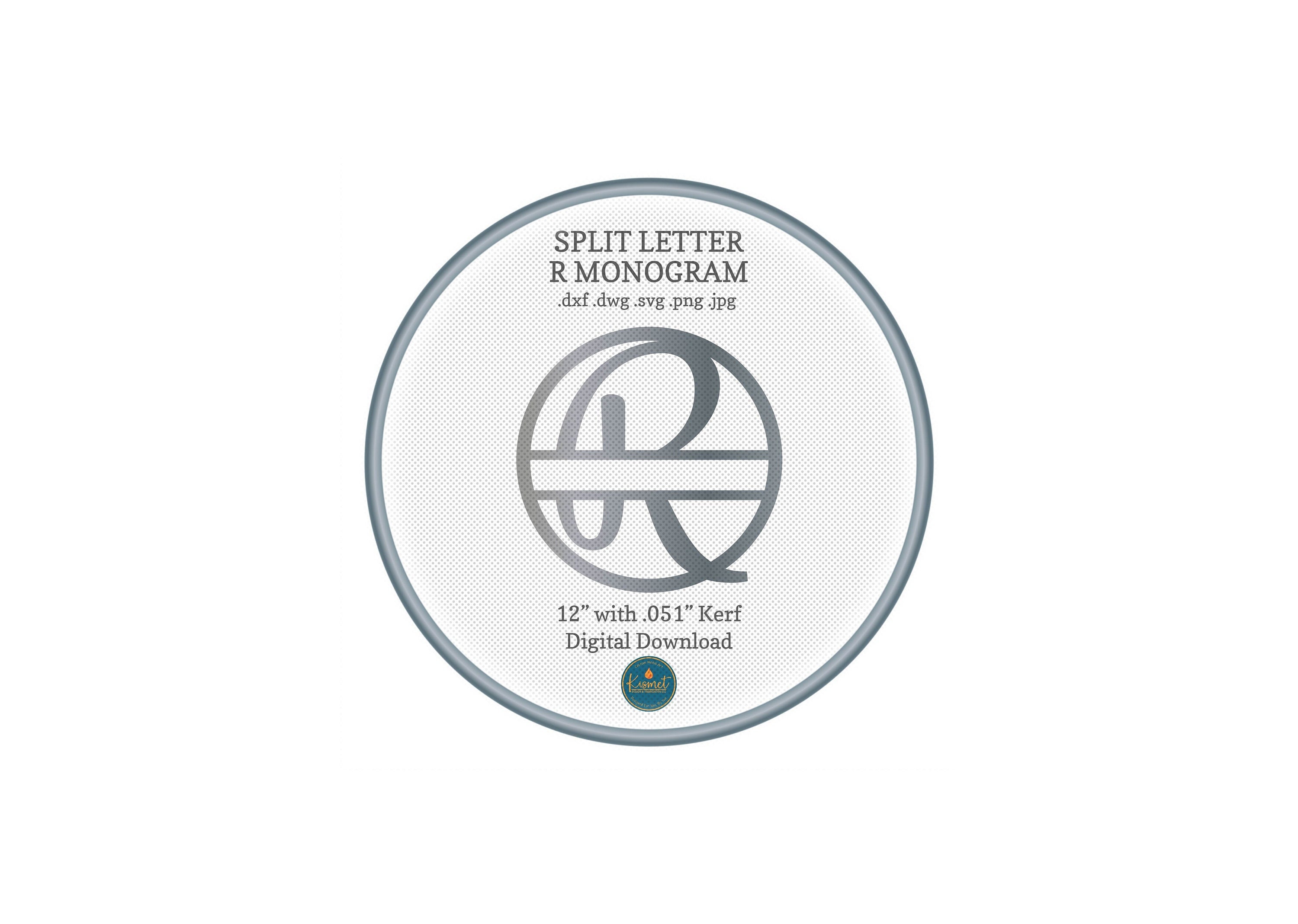 R Split Letter Monogram SVG, CNC Plasma DXF, Laser Cut File, Xtool ...
