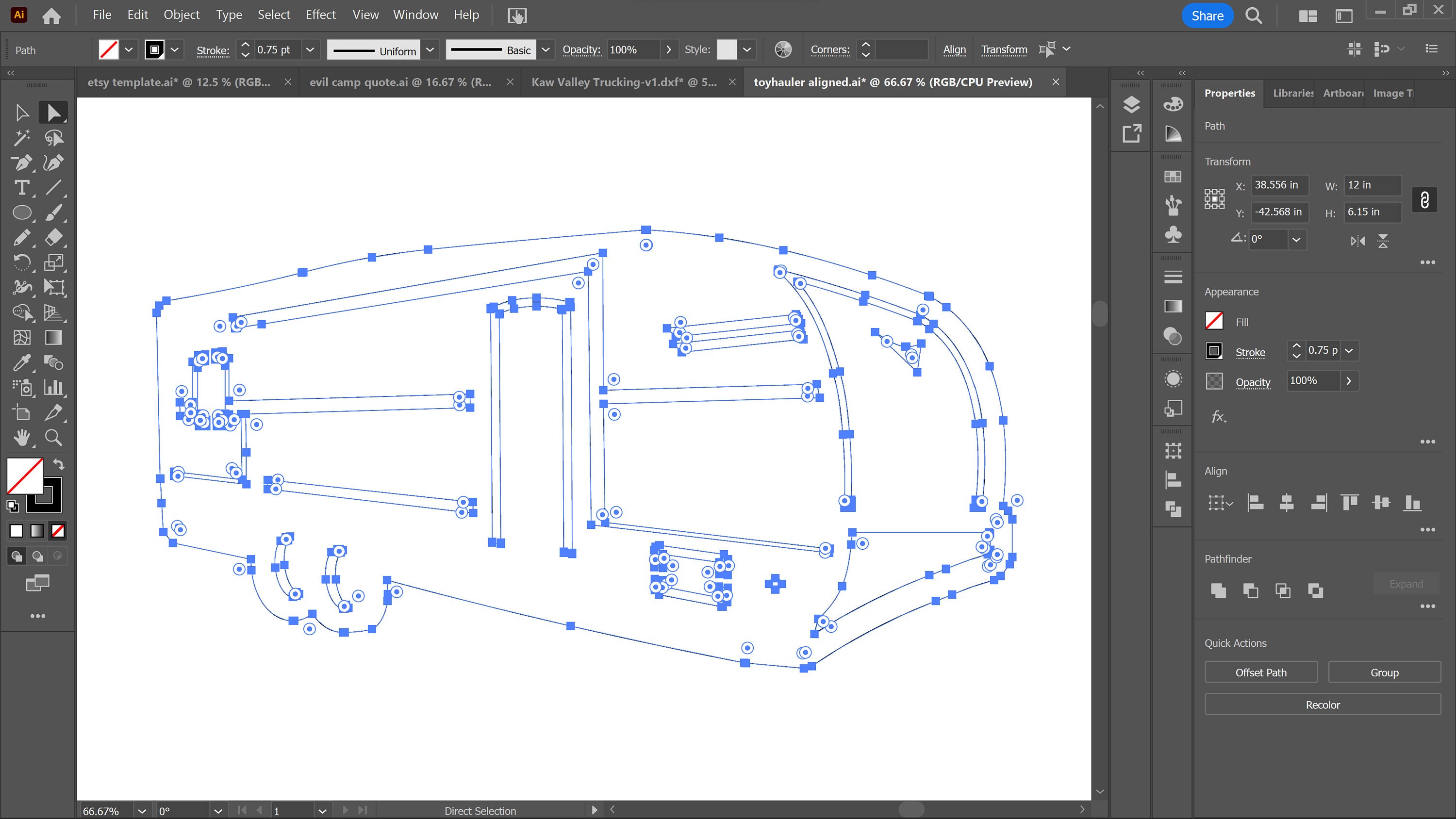Camper Dxf File for Cnc Plasma Cutting, Toy Hauler Vector File for ...
