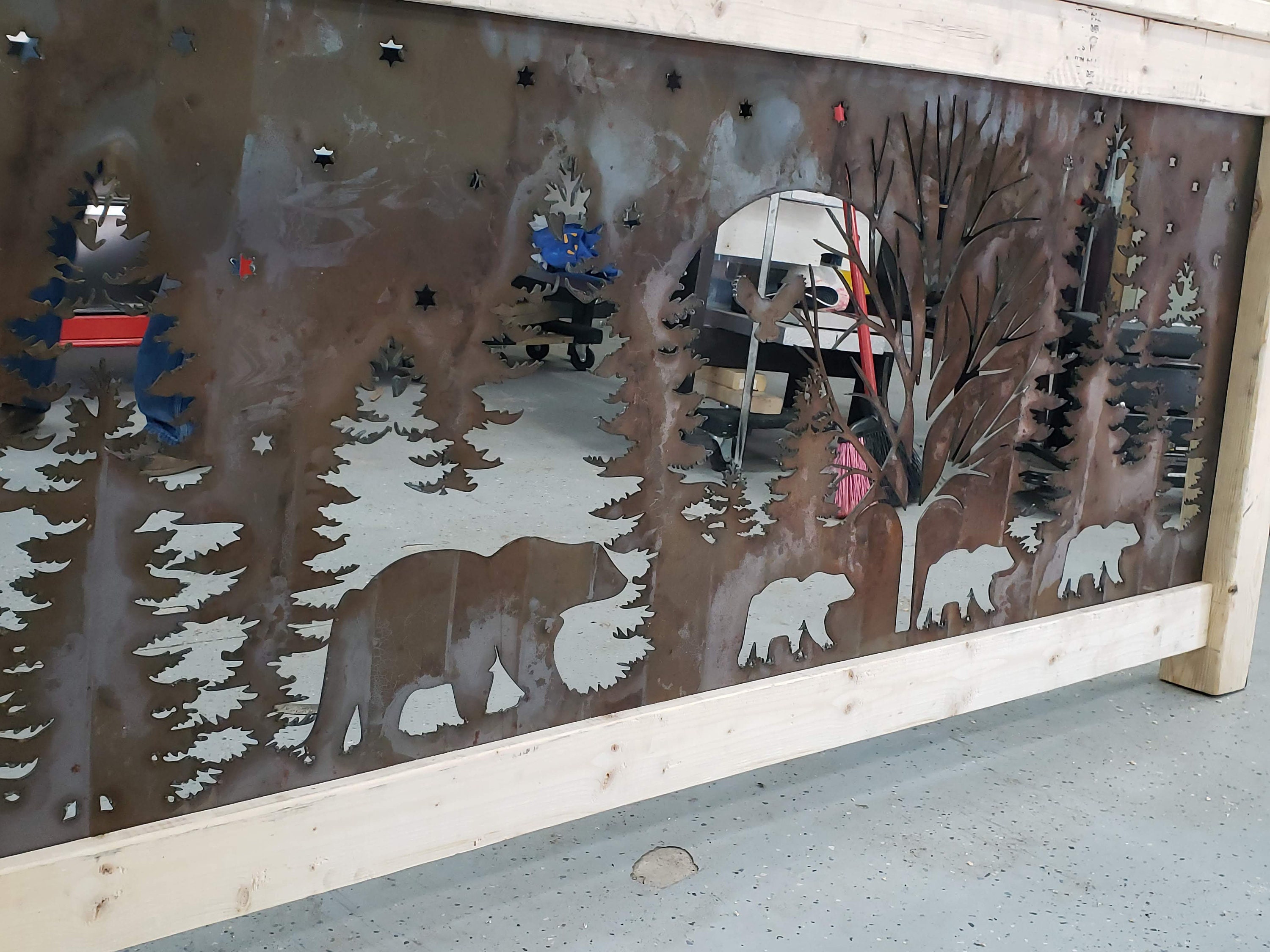 Bear Railing Panel, DXF SVG PNG, Plasma Laser Xtool Cut Files (download ...