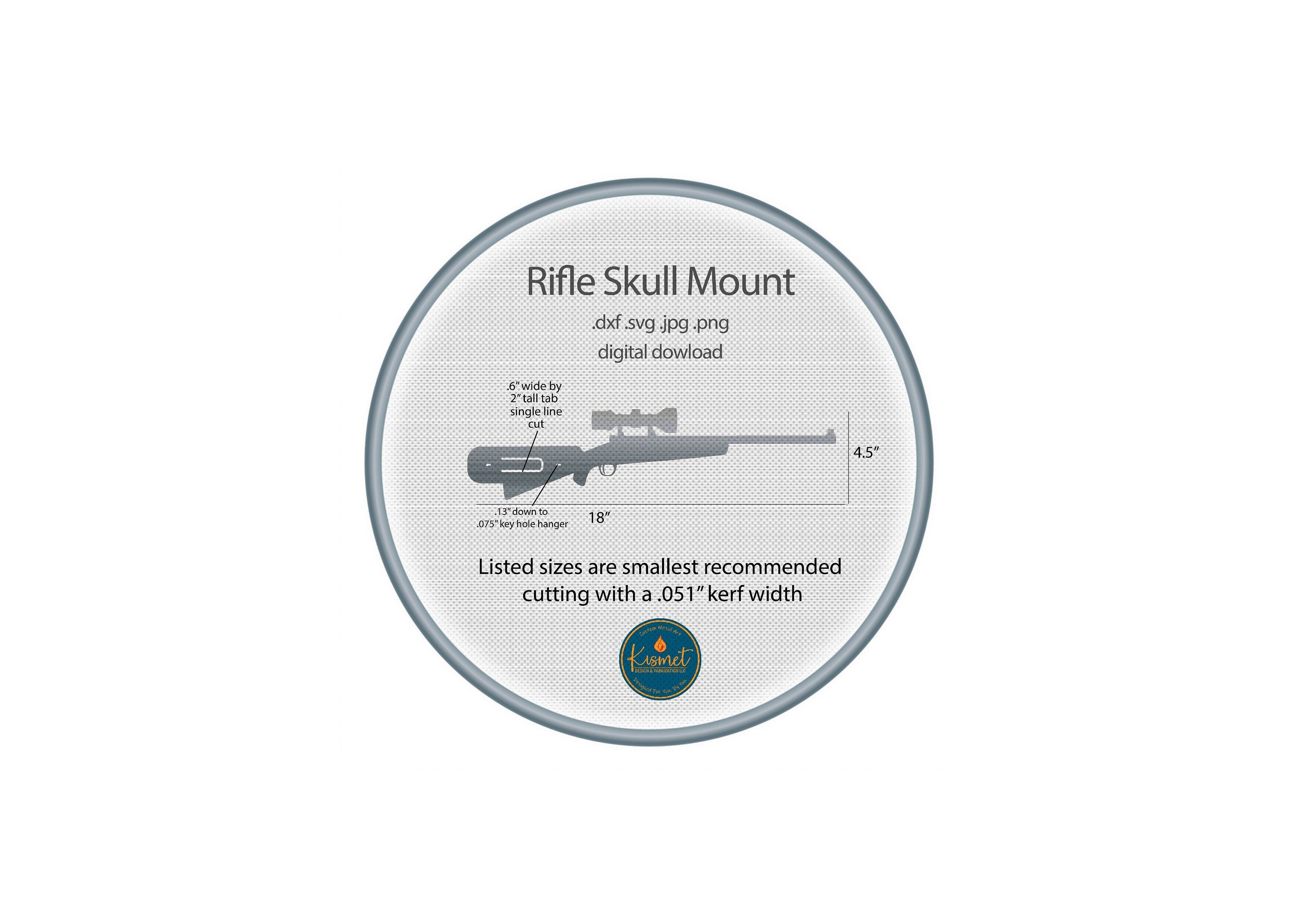 Rifle Skull Mount Hanger DXF SVG File, Laser Cut Files, CNC Plasma ...