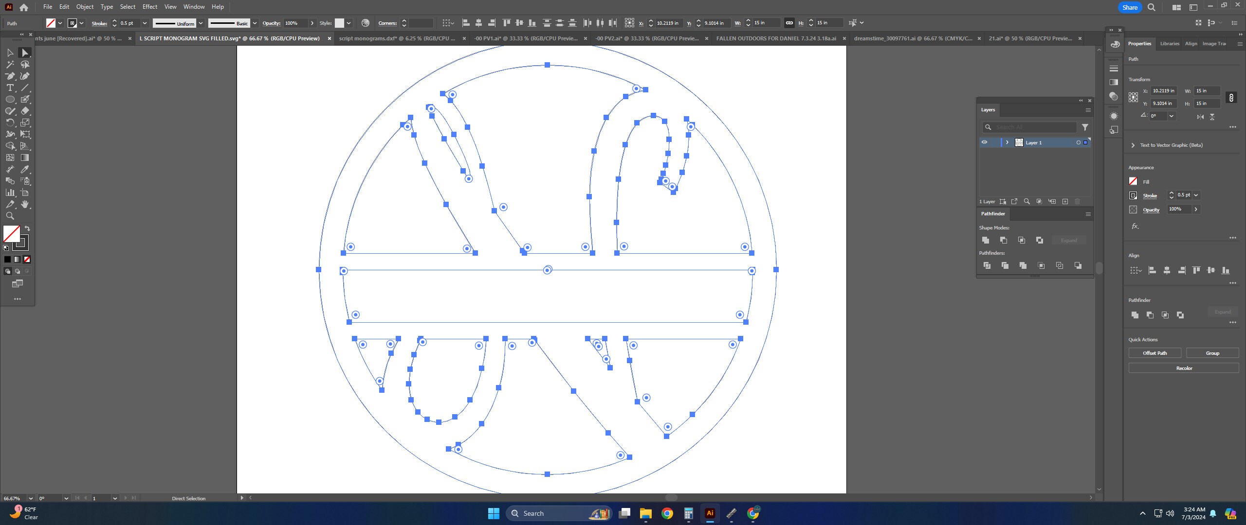 Split Letter Monogram Svg Files for Laser Cut Signs, Letter N Monogram ...