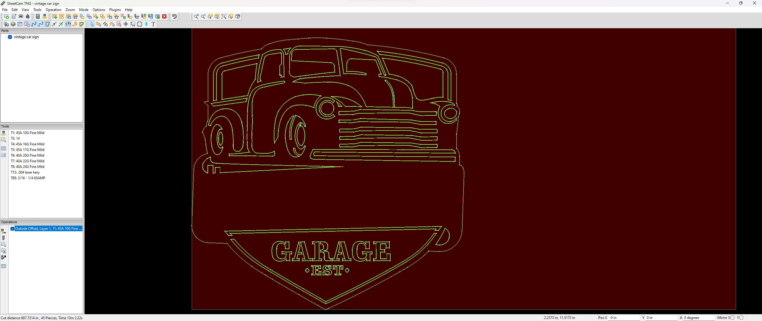 Car Sign Plasma Cut Files for Plasma Cutting, Vintage Car Dxf File for ...