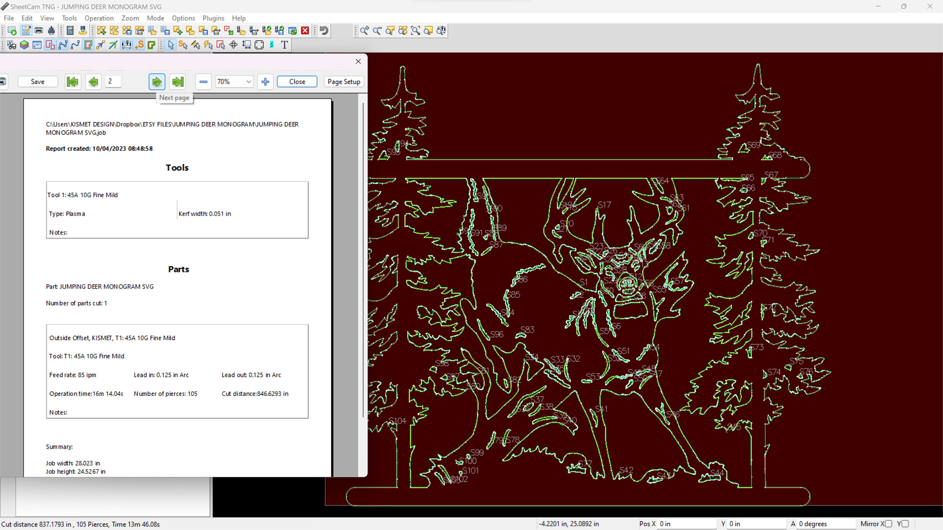 Personalized Deer Metal Sign Dxf Files for Plasma Cutter, Monogram Deer ...