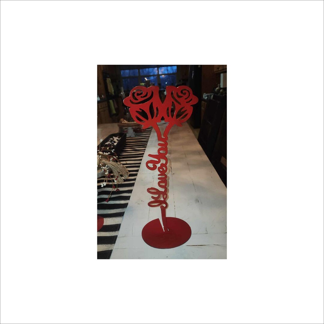 Forever Rose Plasma Cut File: I Love You SVG, DXF, CNC, Laser, Cricut ...