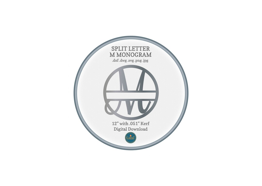 Split Letter Monogram Svg Files for Laser Cut Signs, Letter M Monogram ...