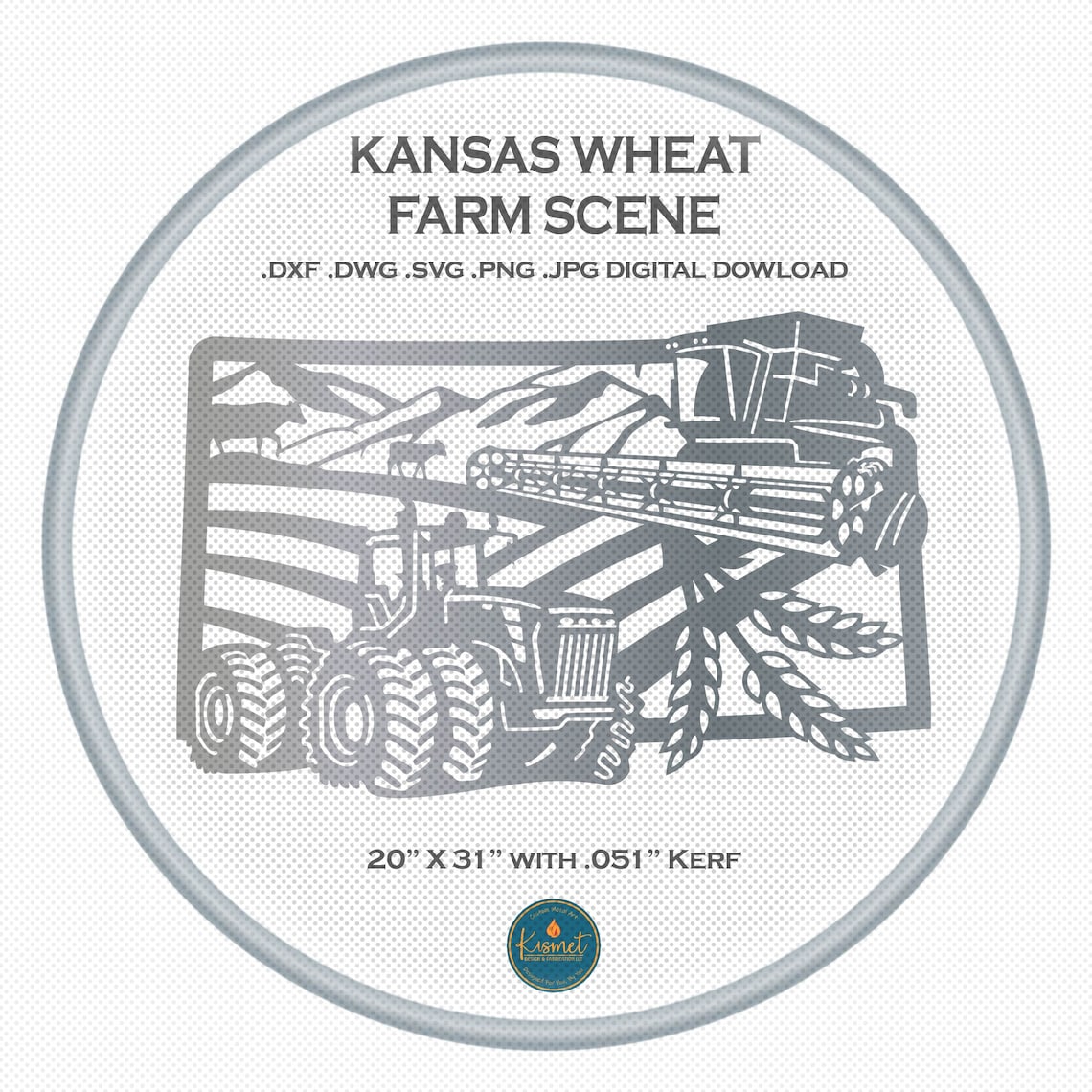 Kansas Sign Dxf Files for Plasma Cutter, Farm Scene Png Files for Laser ...