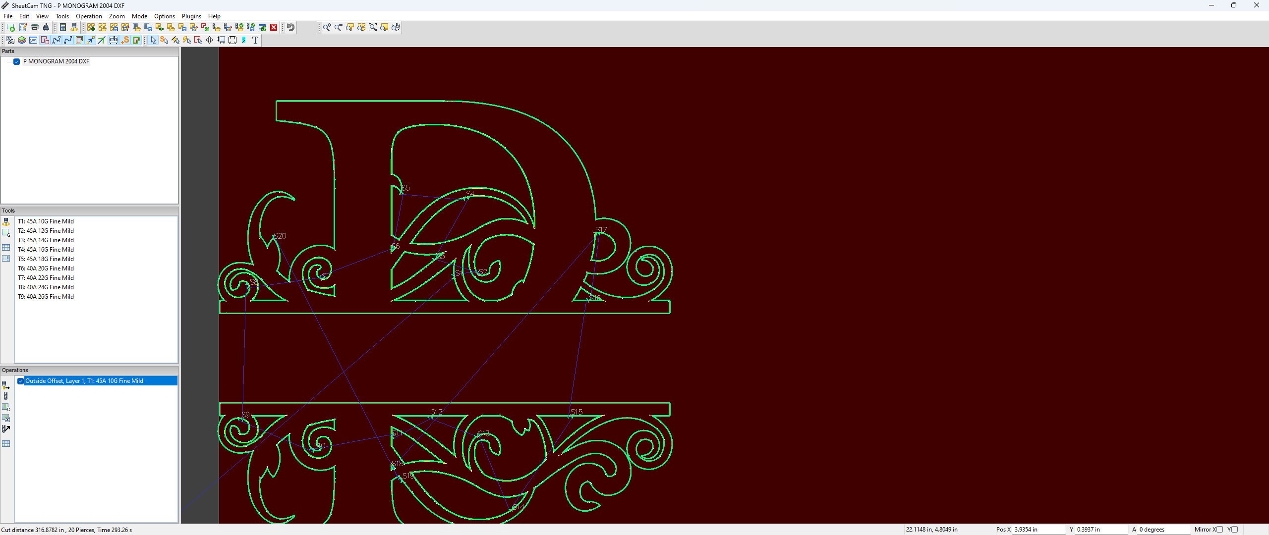 Split Letter Monogram Dxf File for Plasma Cutting, Letter P Monogram ...