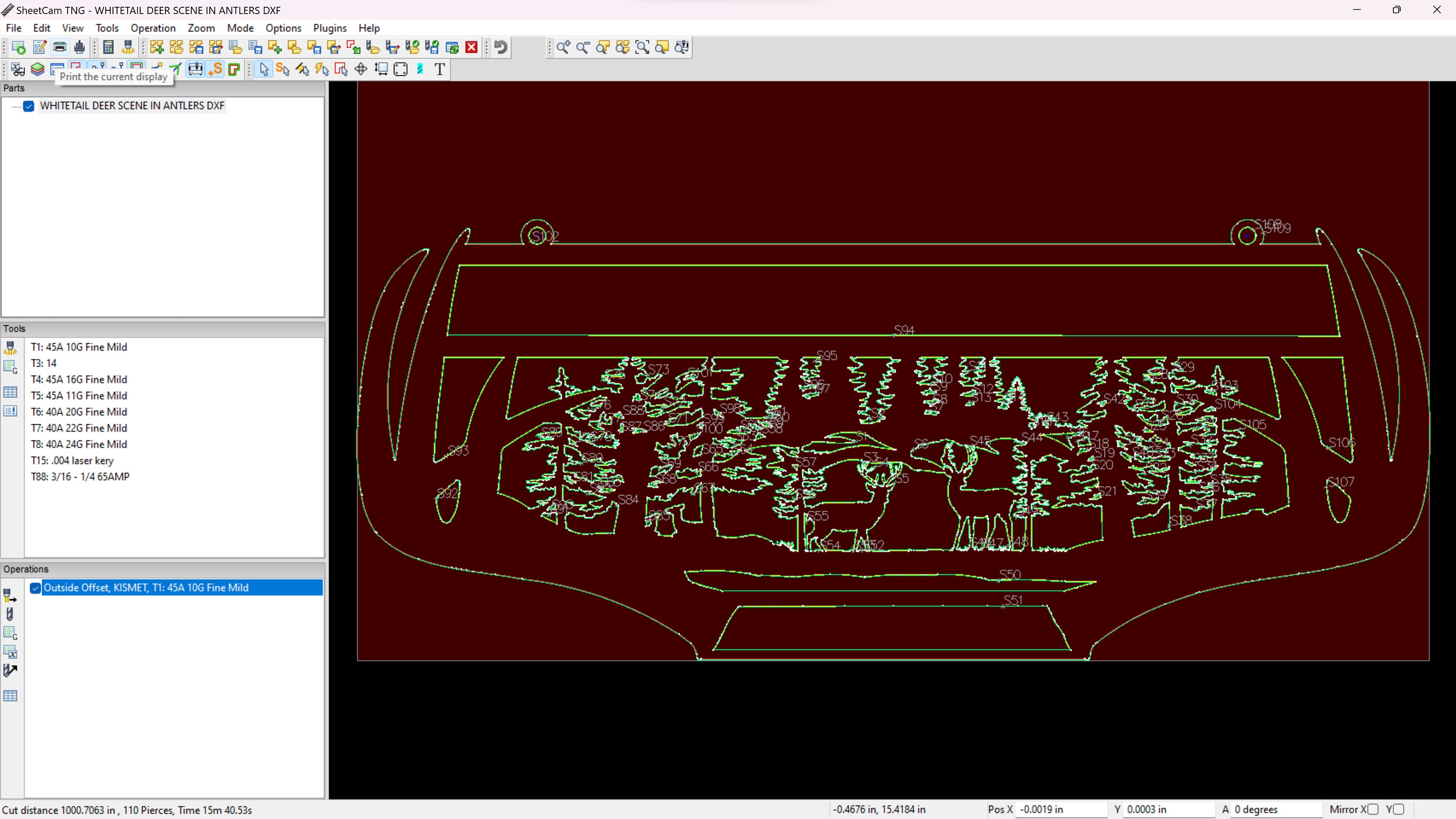 Deer Scene Dxf File for Cnc Plasma, Whitetail Deer Svg Files for Cnc ...