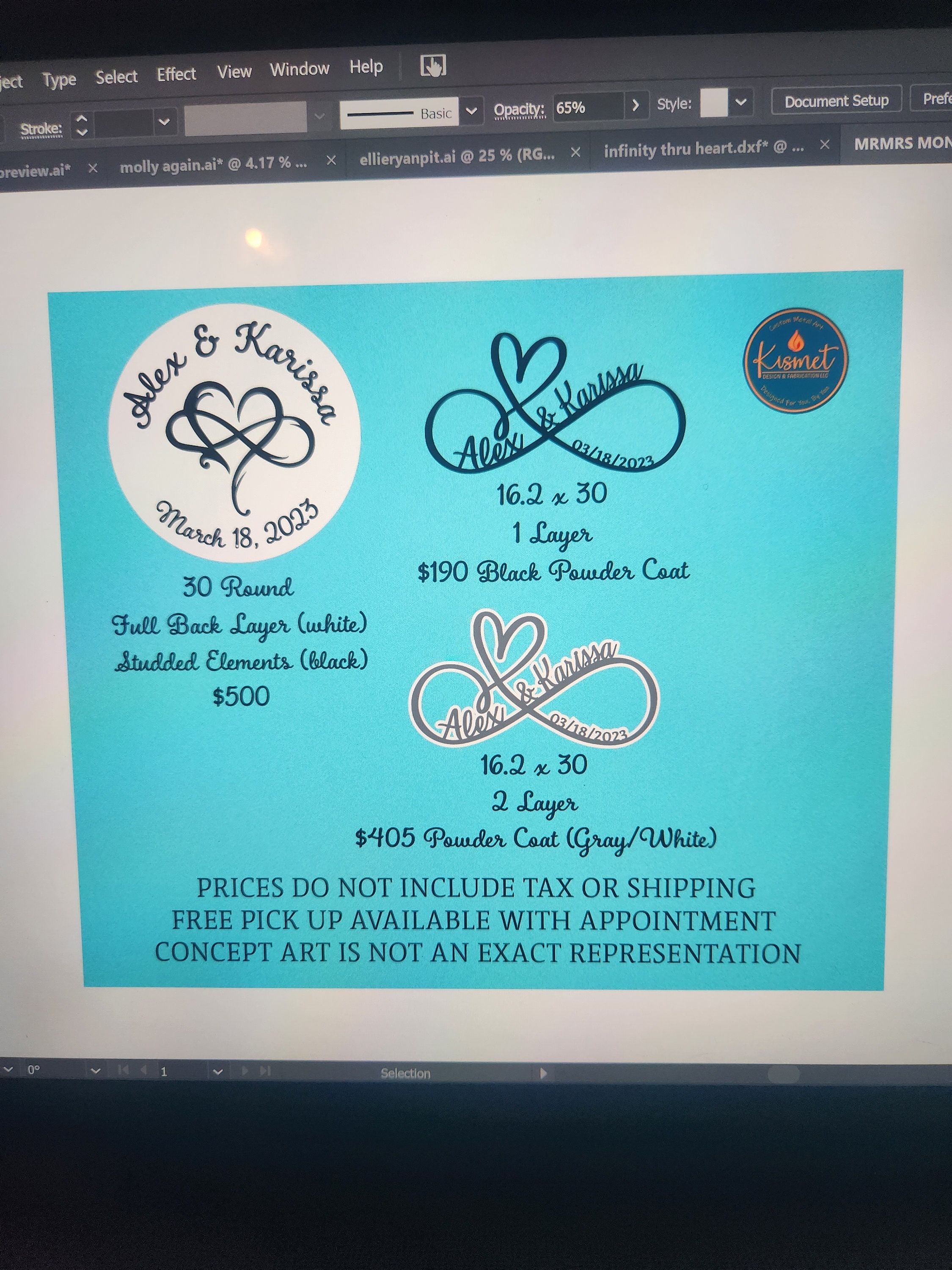 Infinity Symbol With Heart Dxf Files for Plasma Cutters, Monogram Svg ...