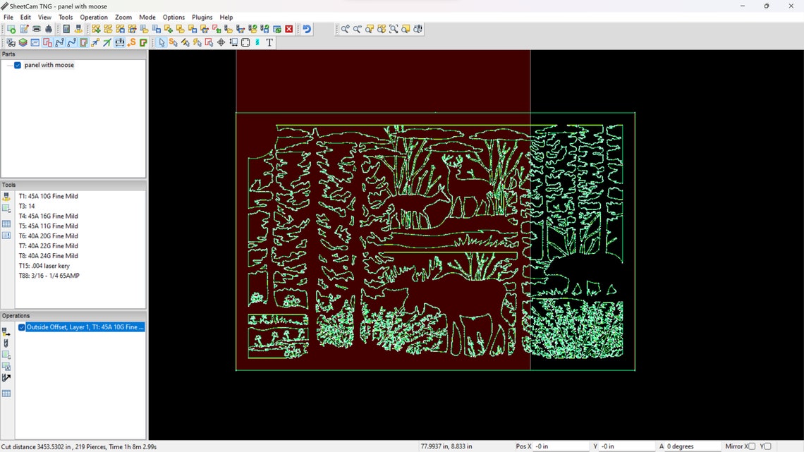 Wildlife Panel Dxf File for Cnc Plasma Cut Moose Panel Svg File for ...