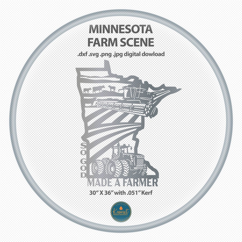 Minnesota Farm Sign, DXF SVG PNG, Cnc Plasma Laser Cut File Xtool ...