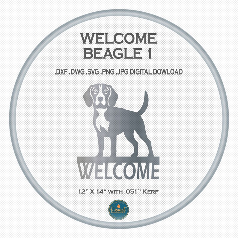 Beagle Welcome Sign, DXF SVG PNG, Cnc Plasma Laser Cut File Xtool ...
