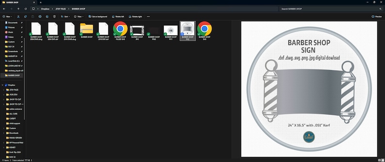 Barber Shop Sign Dxf File for Cnc Plasma, Custom Barber Sign Svg Files ...