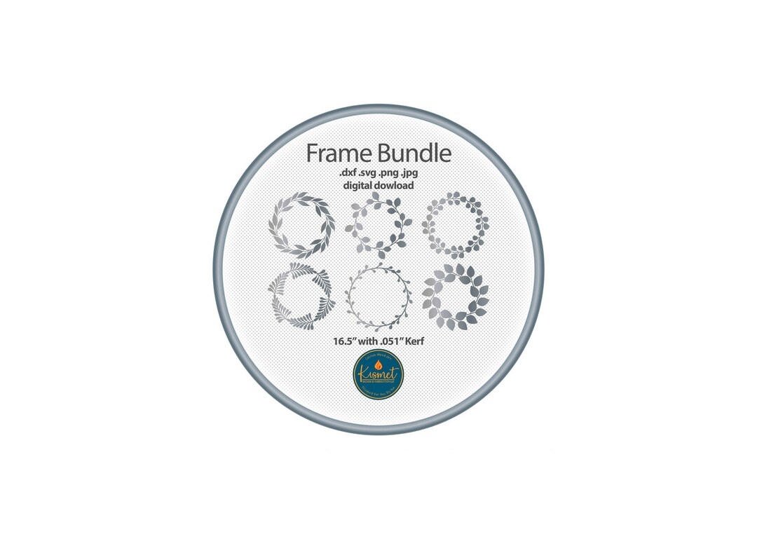 Floral Circle Frame Dxf Files for Laser Cutters, Floral Border Svg ...