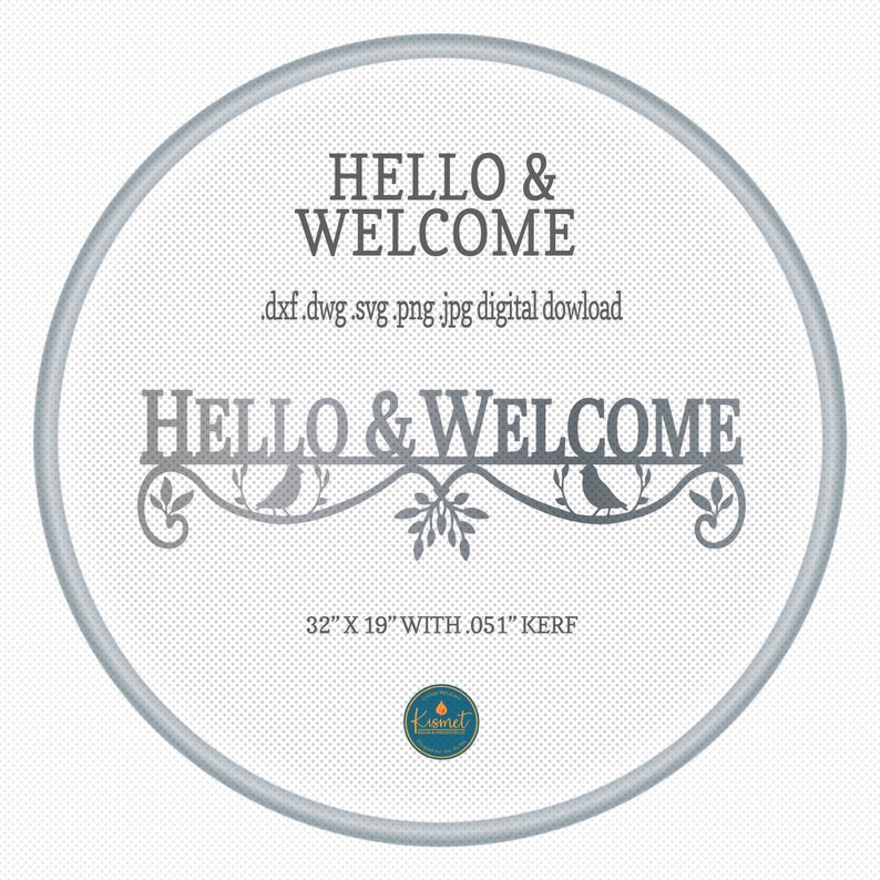 Welcome Sign SVG: Hello Sign DXF File, CNC Plasma, Laser Cut, Glowforge ...