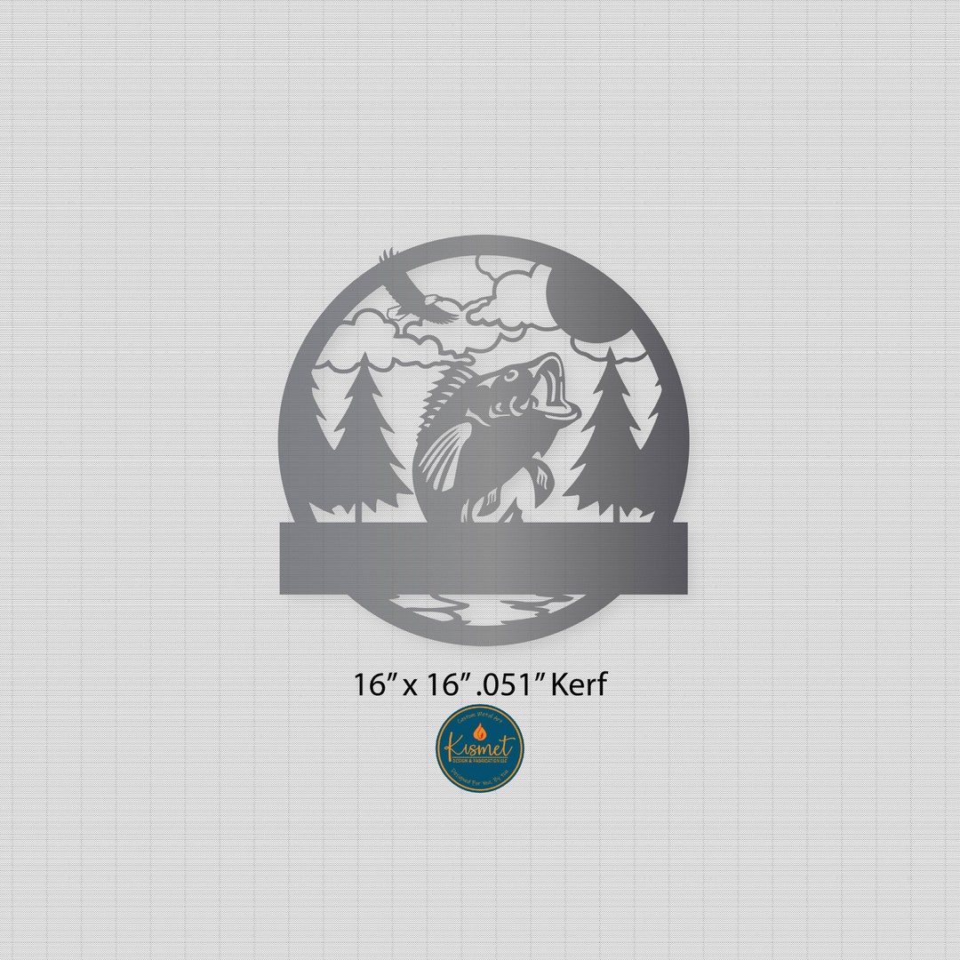 Monogram Bass Sign Dxf File for Cnc Plasma, Fish Scene Svg Files for ...