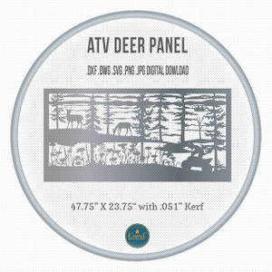 Deer Scene Panel SVG: ATV Railing Plasma DXF, Laser Cut File, Cricut ...
