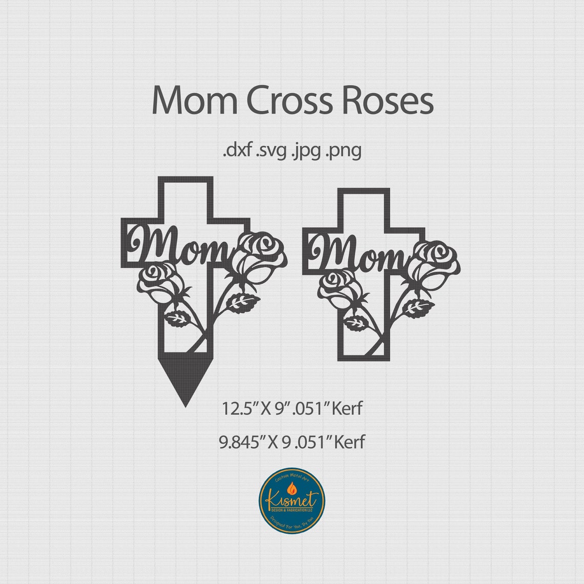 Mom Cross SVG, Rose CNC Plasma DXF Cut File , Laser Cut Memorial - Etsy