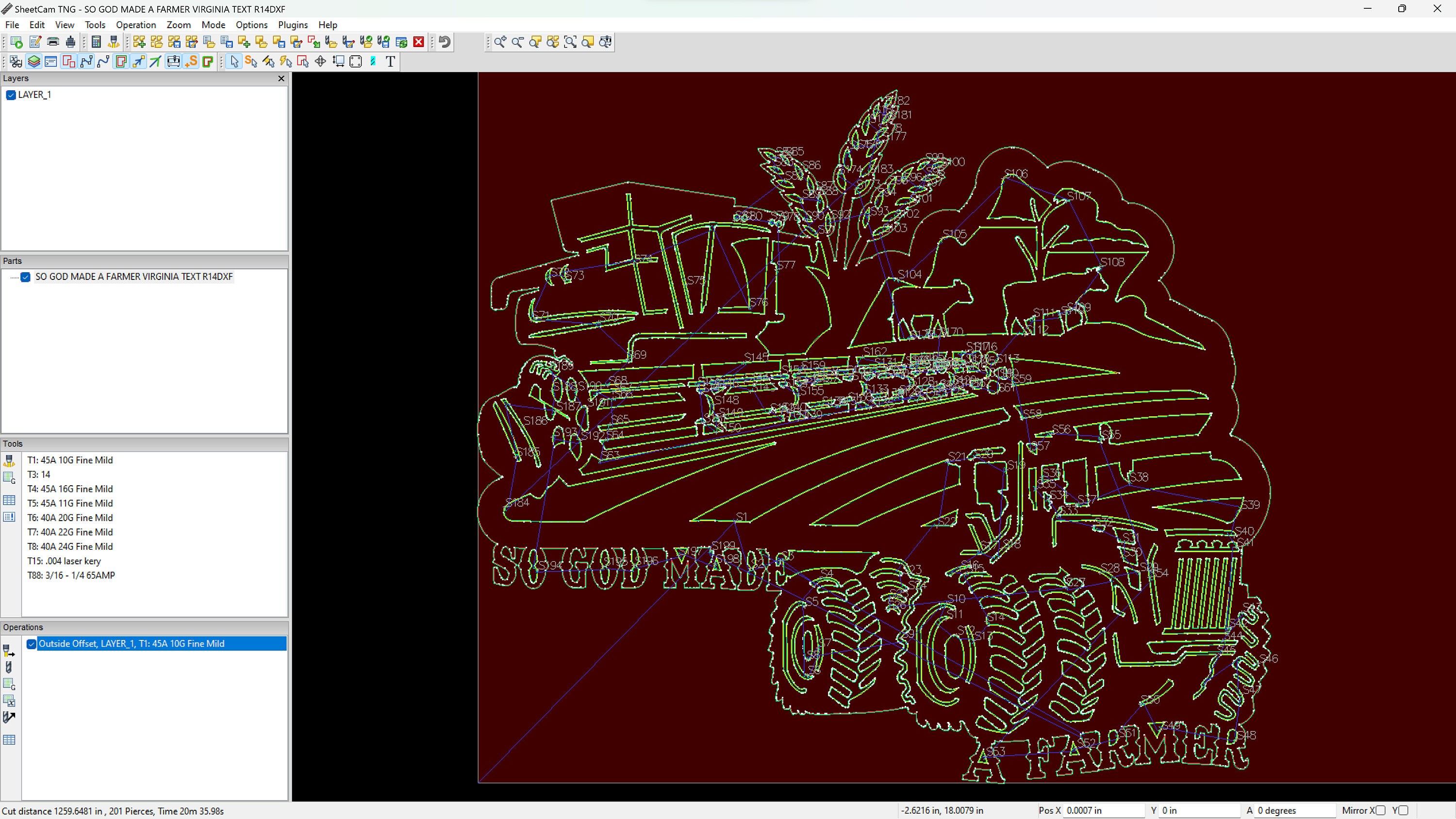 So God Made a Farmer Cnc Plasma Dxf Files for Plasma Cutter, State of ...