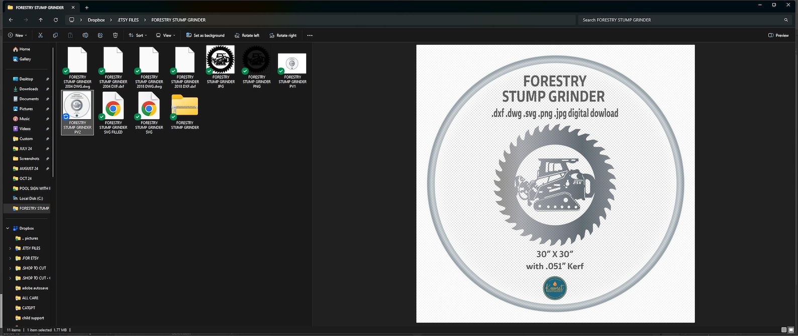 Stump Grinder Logo Sign Svg Files for Laser Cutter, Forestry Sign Dxf ...