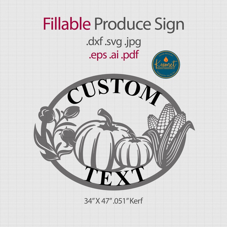 Personalized Farm Sign DXF Files, Produce Sign CNC Plasma Laser Cut - Etsy