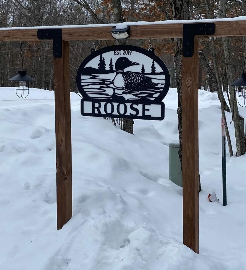 Common Loon Sign Cut File for Plasma Cutter, Personalized Dxf File for ...