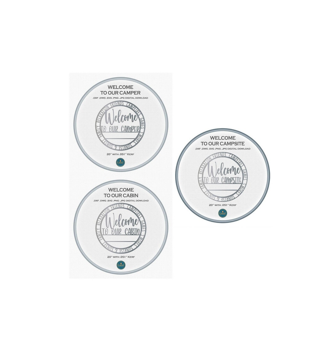 Welcome to Our Cabin Sign Dxf File Bundle for Cnc Plasma Cutting ...