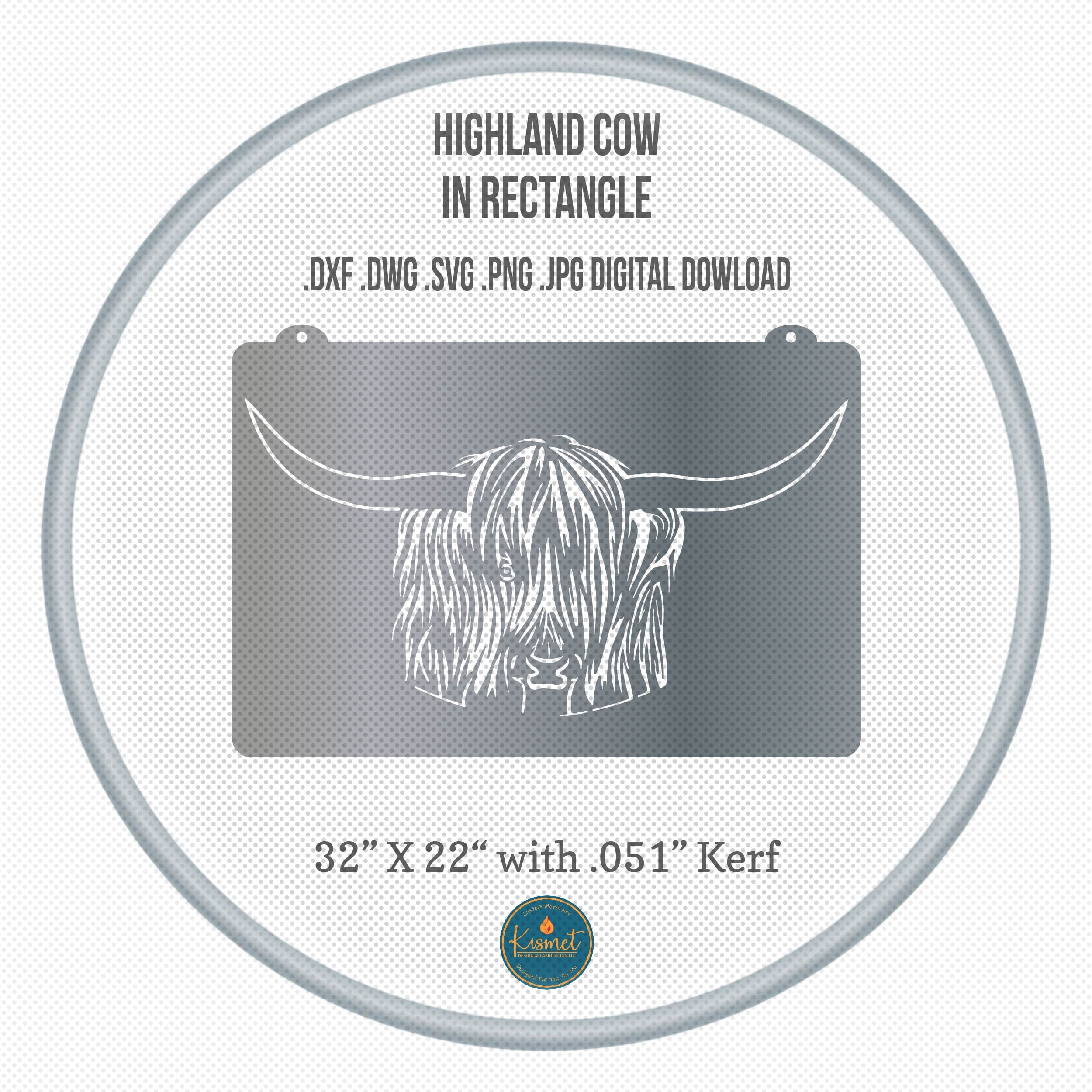Highland Cow Dxf File for Cnc Plasma Cutting, Cow Farm Sign Svg File ...