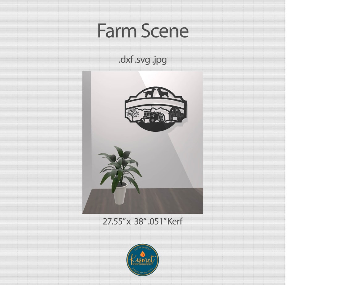 Custom Farm Scene DXF File for CNC Plasma Cutting, Personalized Farm ...