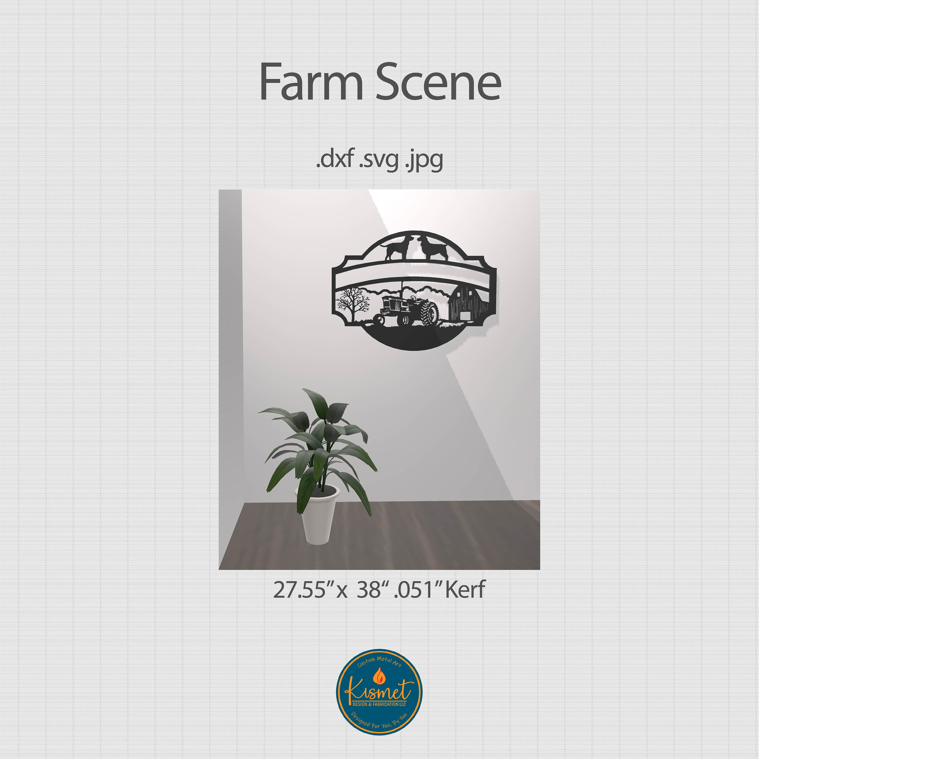 Custom Farm Scene Dxf File for Cnc Plasma Cutting, Personalized Farm ...