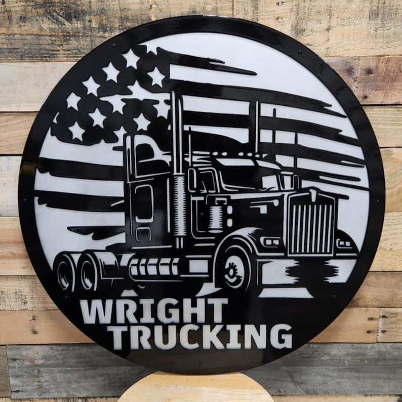 Semi Truck Dxf File for Cnc Plasma Cutting, American Truck Svg File for ...