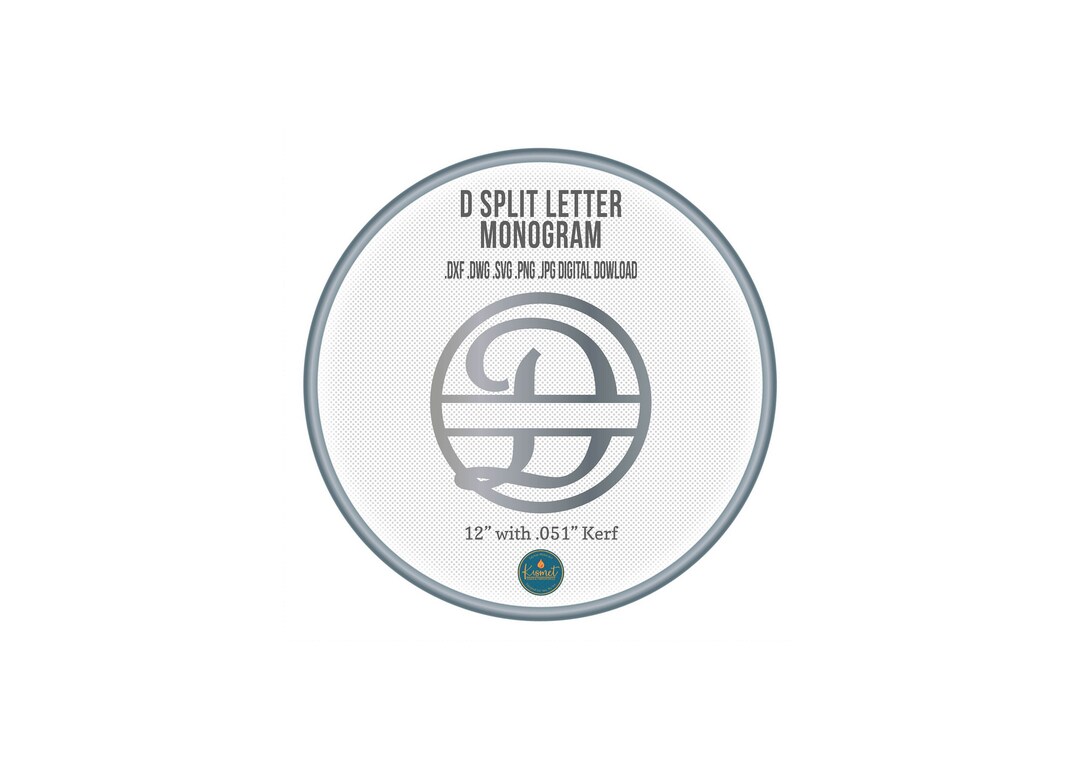 Split Letter D Monogram SVG, Laser Cut File, CNC Plasma DXF, Xtool ...