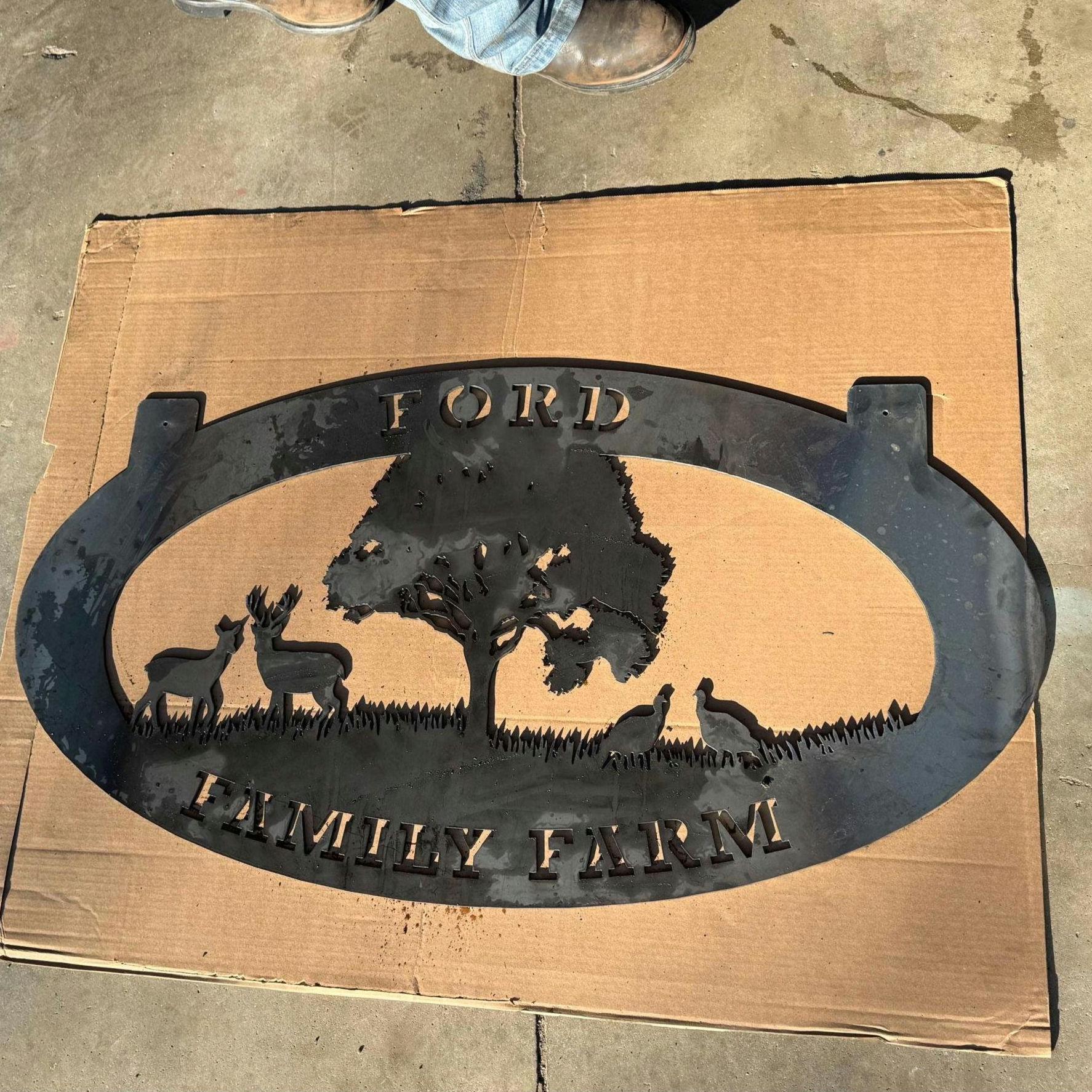 Oak Tree Deer Turkey Sign, DXF SVG PNG, Plasma Laser Xtool Cut Files ...