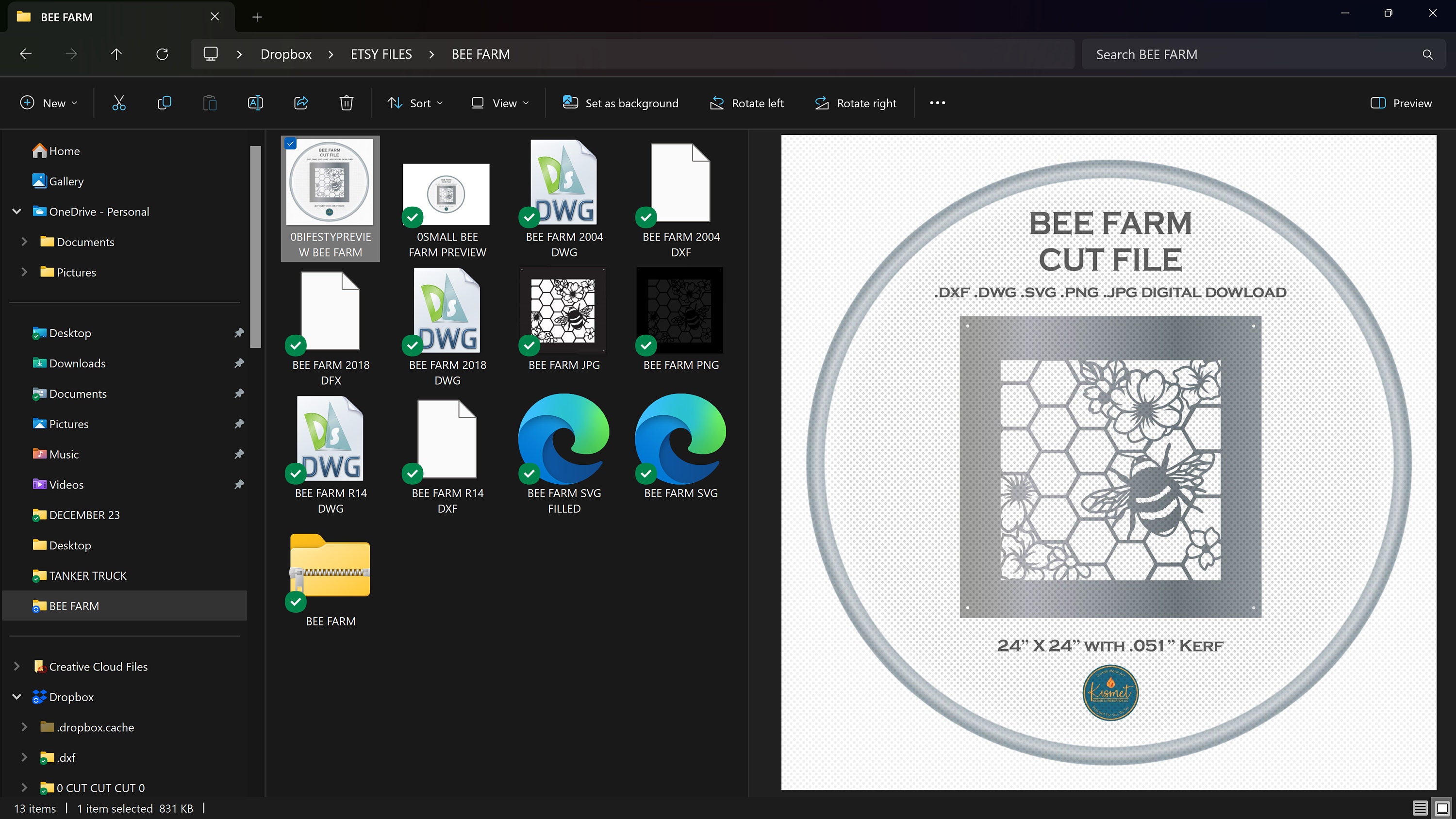 Bee Farm Sign Dxf File for Cnc Plasma, Personalized Bee Sign Laser Cut ...