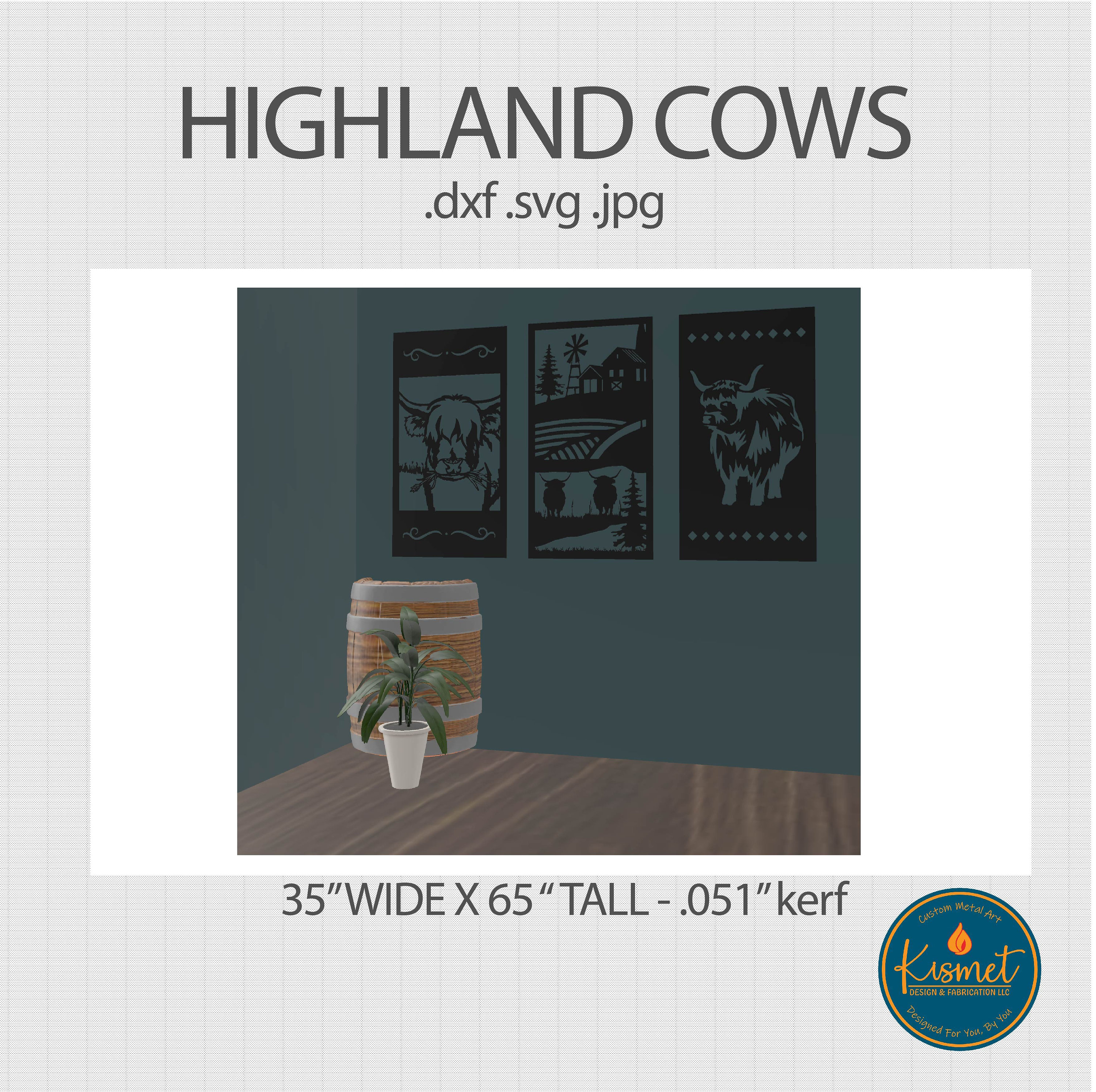 Highland Cow Dxf File for Plasma, Farm Png Laser Cut Files for Laser ...